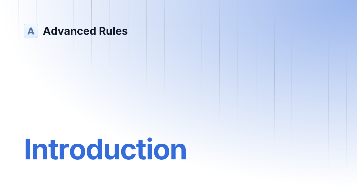 Introduction | Advanced Rules